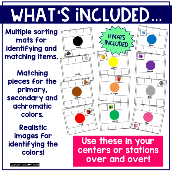 Color Sorting Mats - Teach Love Autism