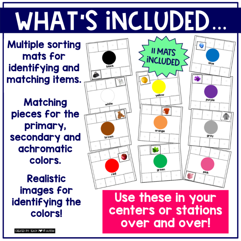 Color Sorting Mats - Teach Love Autism