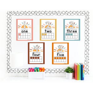 Modern Boho 0-10 Number Posters with Ten Frames - Teach Love Autism