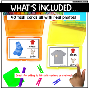 Clean or Dirty Task Cards - Teach Love Autism