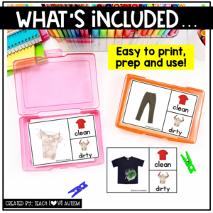 Clean or Dirty Task Cards - Teach Love Autism