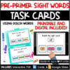Pre-Primer Sight Word Match | Reading Printable Task Cards | Boom Cards ...