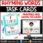 Rhyming Words | Phonics | Printable Task Cards | Boom Cards - Teach ...