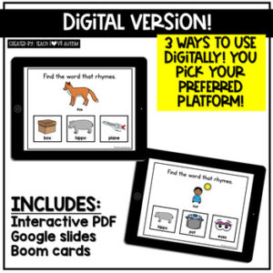 Rhyming Words | Phonics | Printable Task Cards | Boom Cards - Teach ...