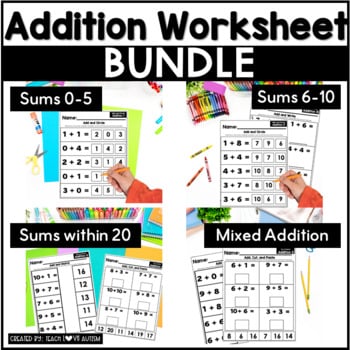 Addition Fact Worksheet | NO PREP Addition Math Fluency Activities ...