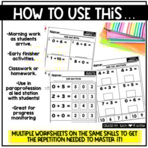 Addition Fact Worksheet | NO PREP Addition Math Fluency Activities ...