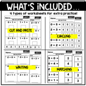 Addition Worksheets Within 10 | No Prep Math Worksheets | Addition ...