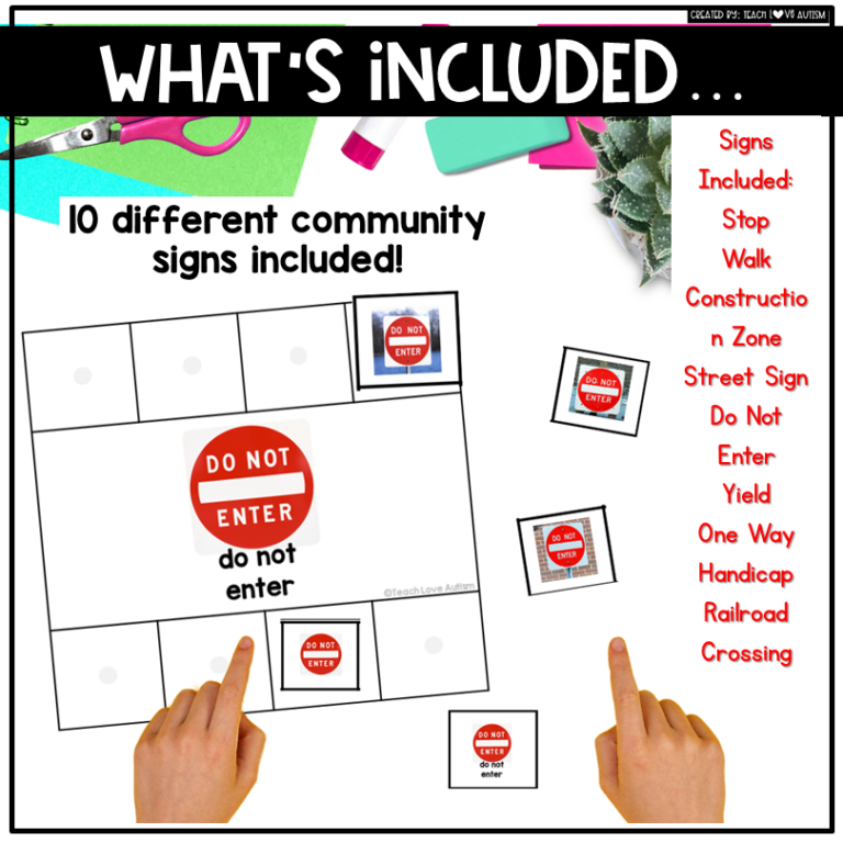 Community Signs Sorting Mats - Teach Love Autism