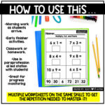 Multiplication Math Fact Worksheets | No PREP Math Fluency Activities ...