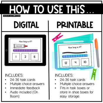 Non Standard Measurement | Math Printable Task Cards | Boom Cards ...
