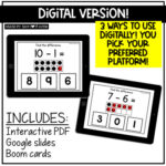 Visual Subtraction | Ten Frames | Math Printable Task Cards | Boom ...