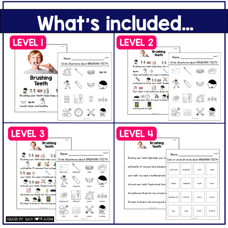 Brushing Teeth Life Skills Reading Comprehension Passages and ...