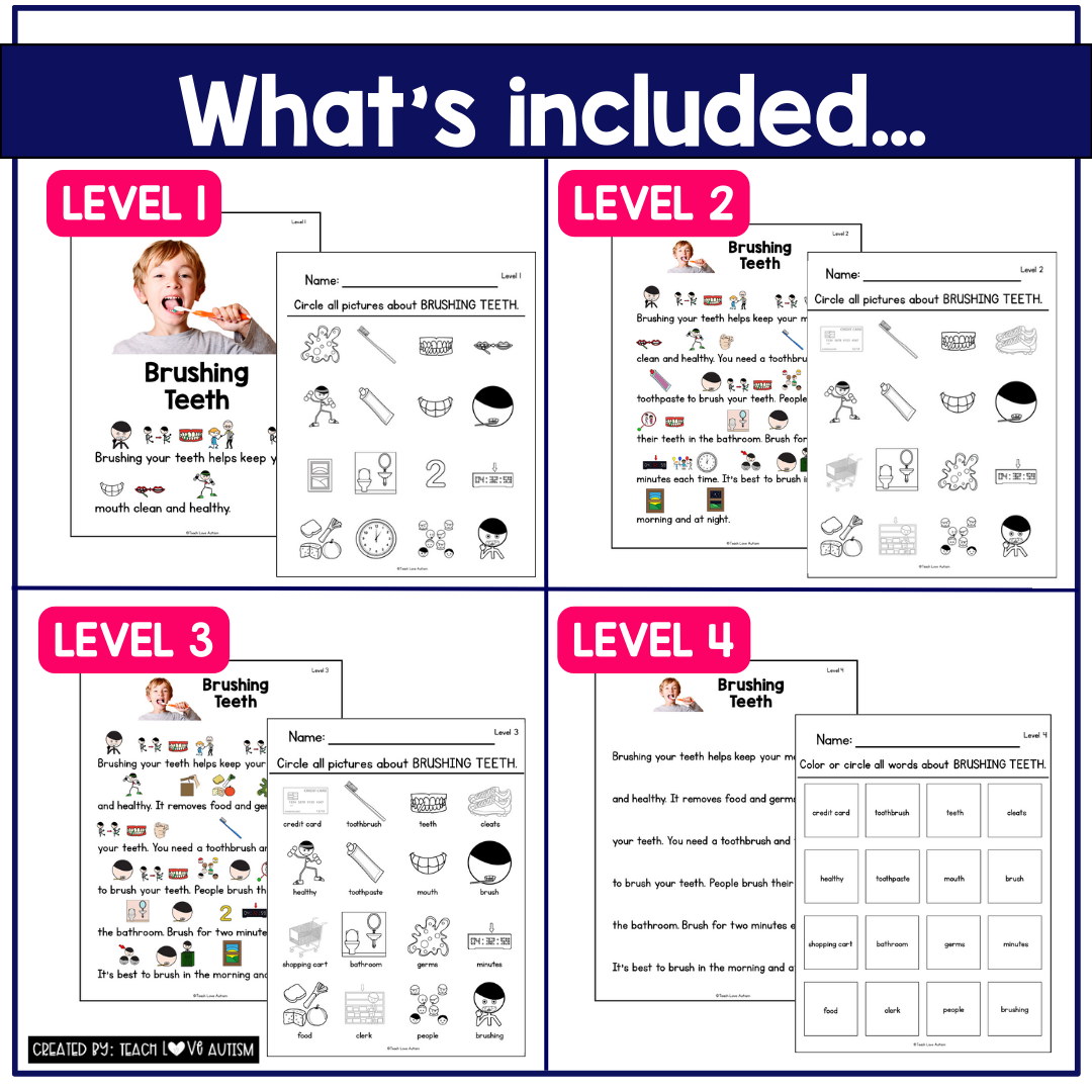 Brushing Teeth Life Skills Reading Comprehension Passages and ...