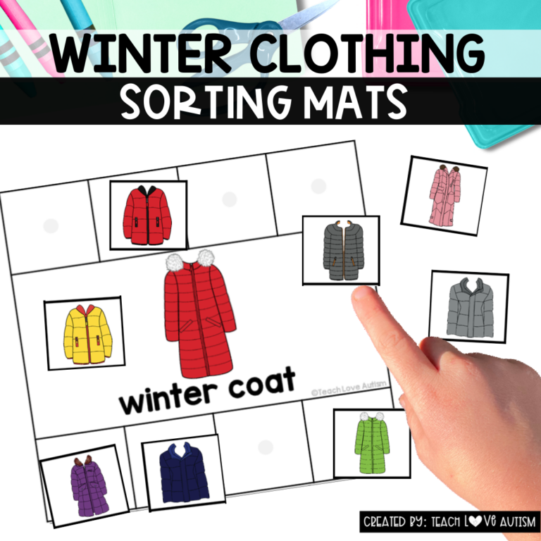 Winter Clothing Sorting Mats - Teach Love Autism