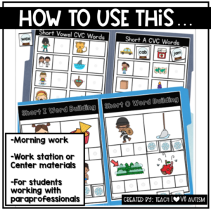 Winter CVC File Folders for Centers - Teach Love Autism