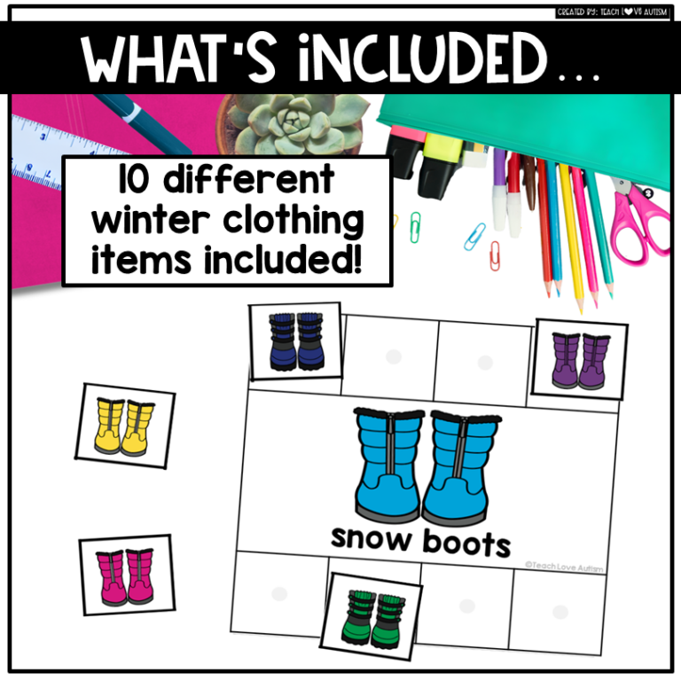Winter Clothing Sorting Mats - Teach Love Autism