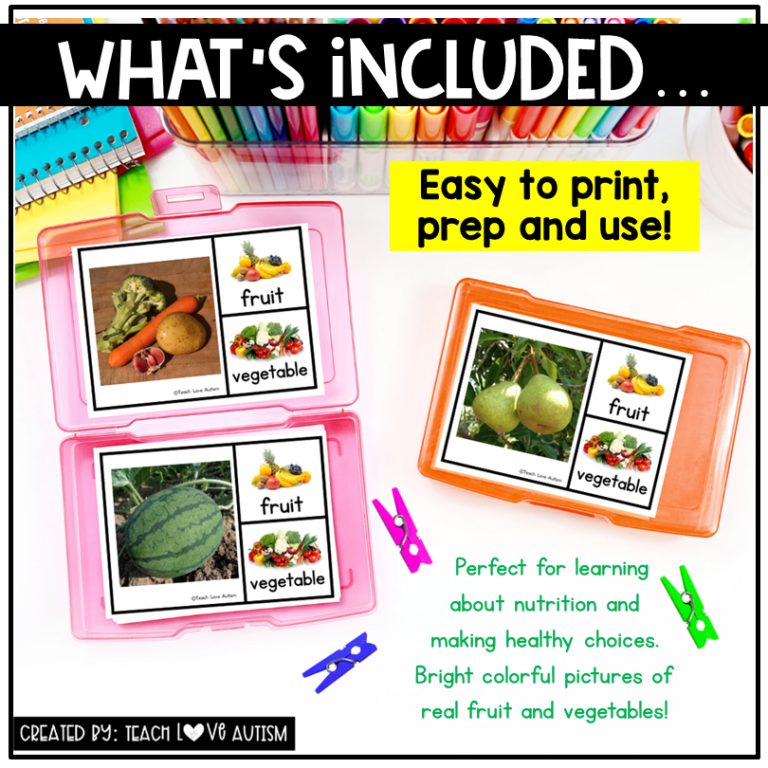 Fruit or Vegetable Task Cards | Life Skills - Teach Love Autism