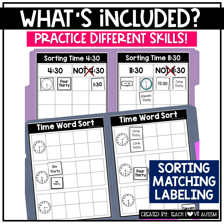 Telling Time Independent Binder BUNDLE | Work Binder | Time File ...