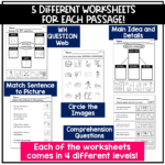 Taking a Shower Reading Comprehension Passages and Worksheets for Life ...