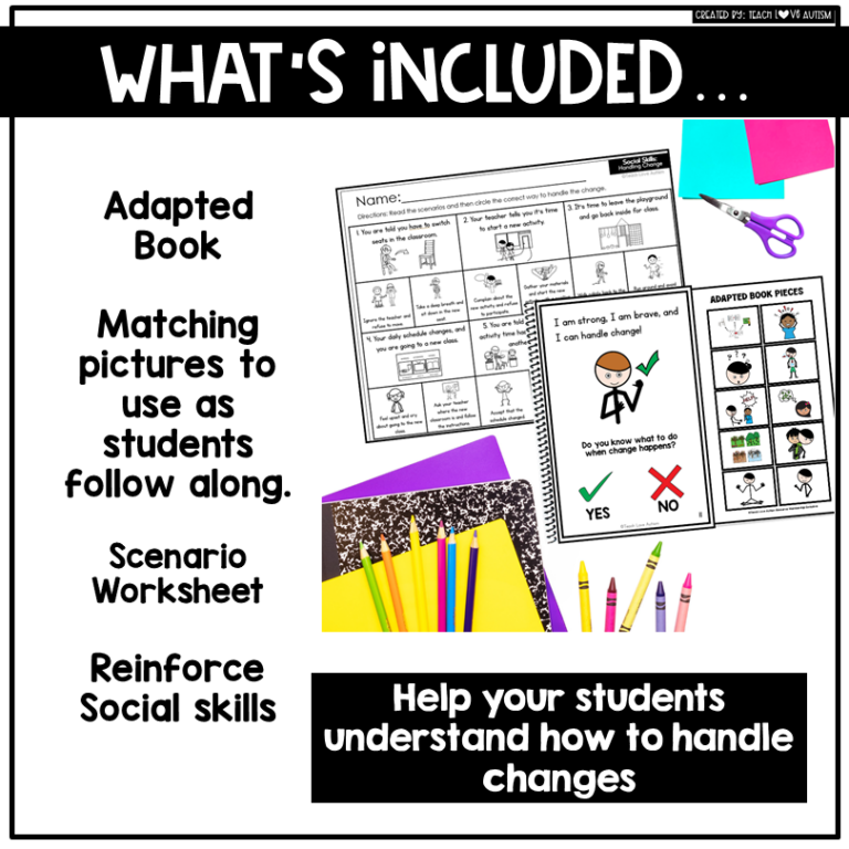 Handling Changes Adapted Book | Social Skills - Teach Love Autism