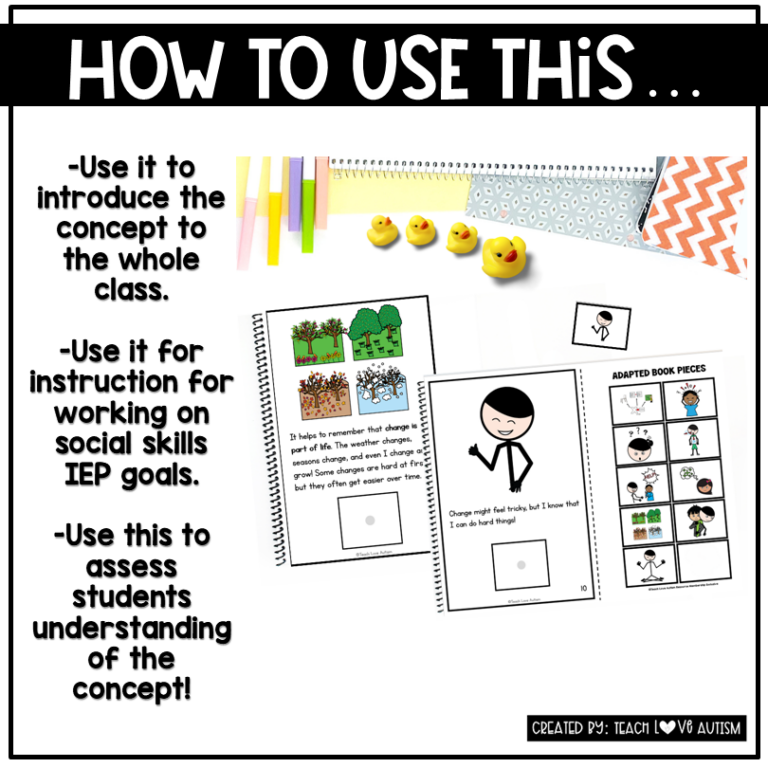 Handling Changes Adapted Book | Social Skills - Teach Love Autism