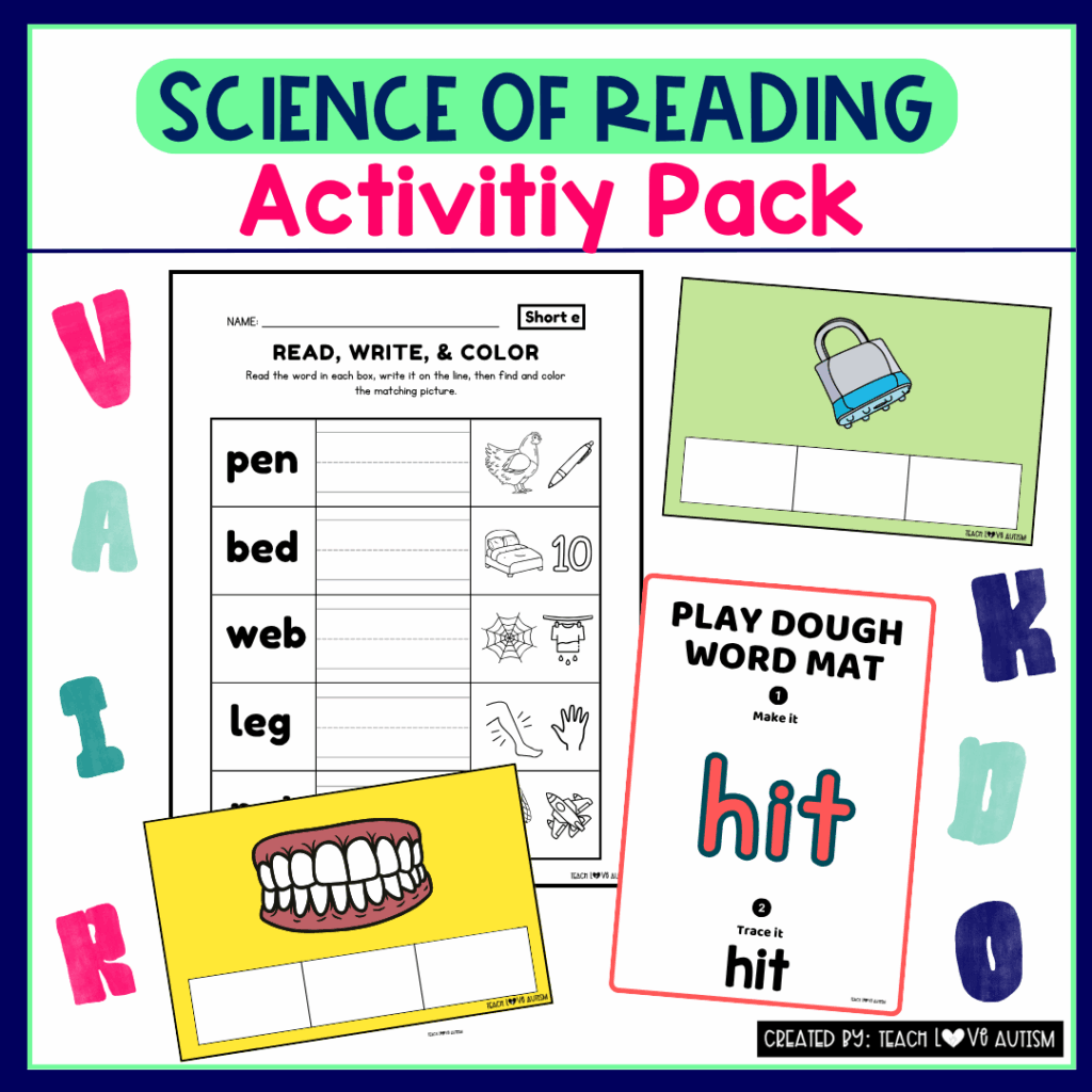 Science of Reading Activity Pack Freebie for Classrooms - Teach Love Autism