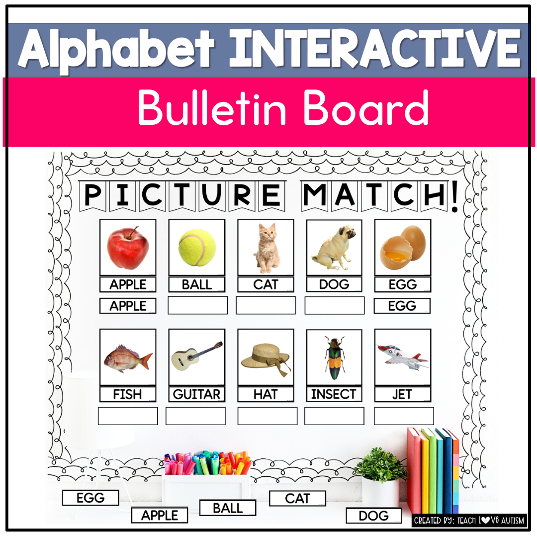 Interactive Alphabet Bulletin Board | Letter Matching & Sounds with ...