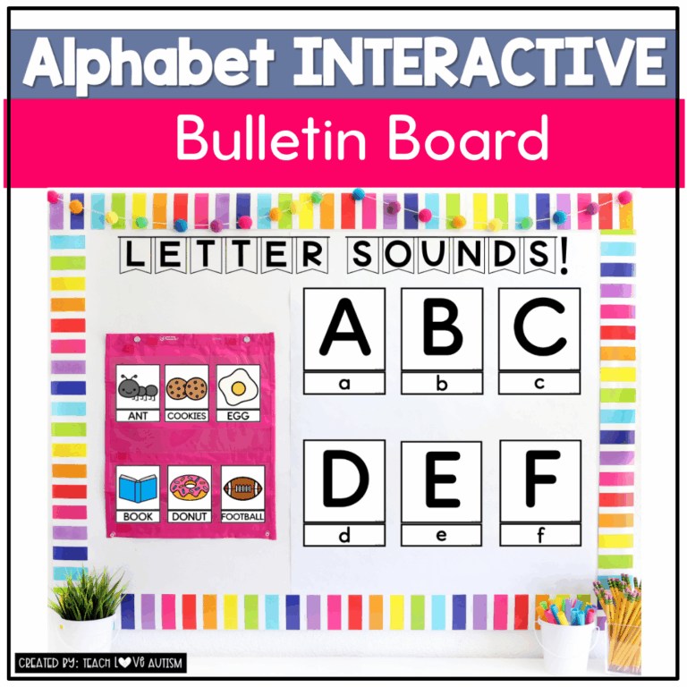 Interactive Alphabet Bulletin Board | Letter Matching & Sounds with ...