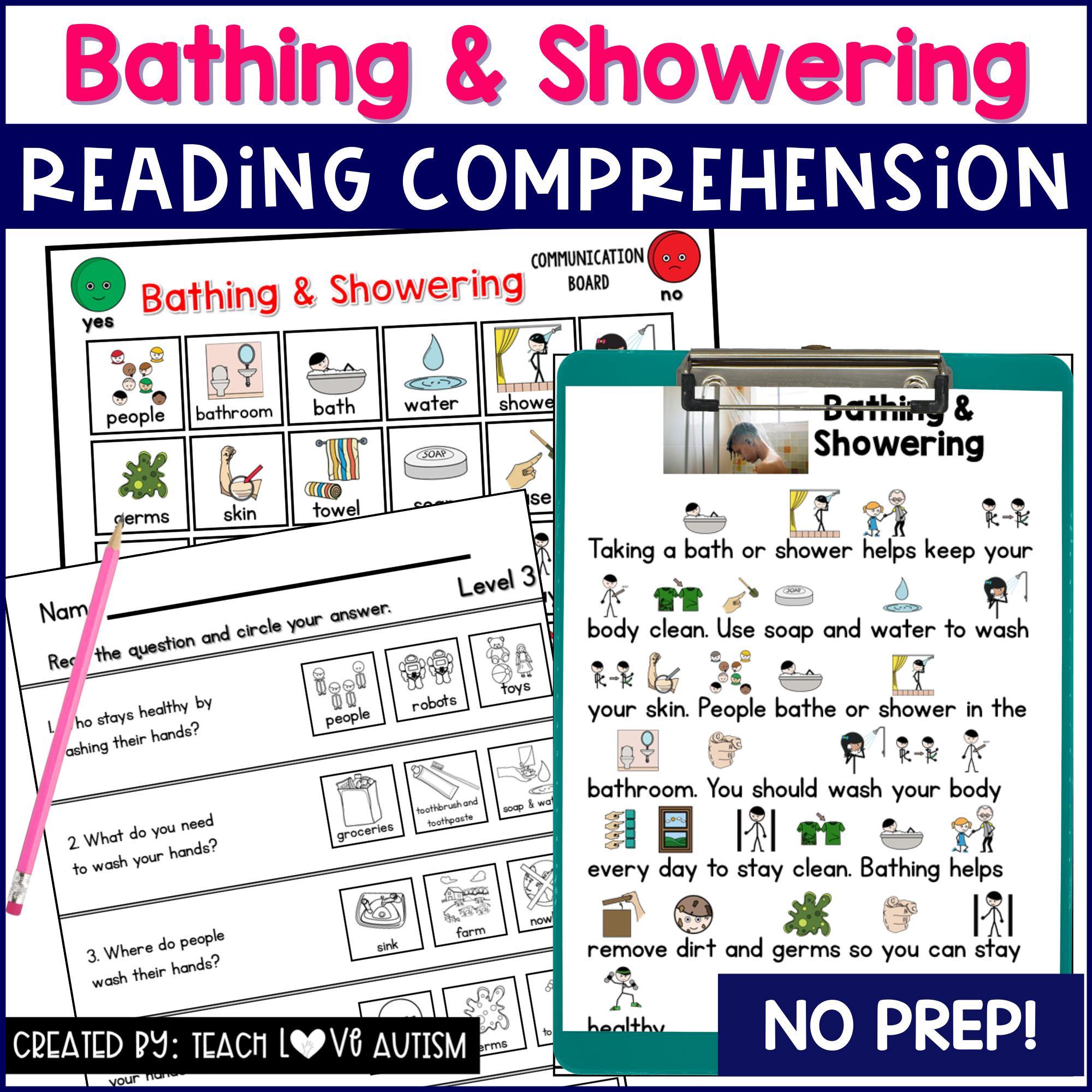 Taking a Shower Life Skills Reading Comprehension Passages and ...