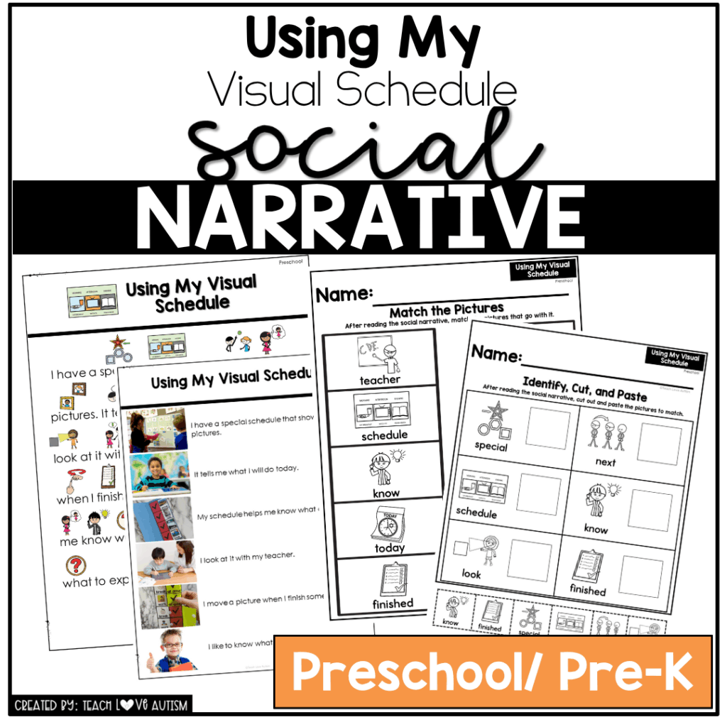 Using My Visual Schedule -Preschool / Pre-K - Teach Love Autism