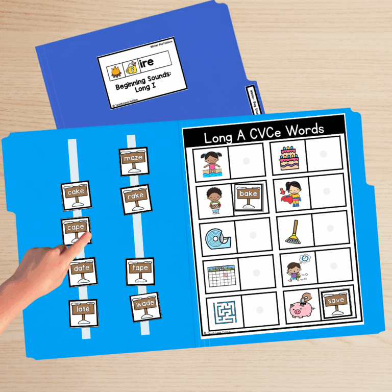 Winter CVCe File Folders for Literacy Centers and Phonics Skills ...