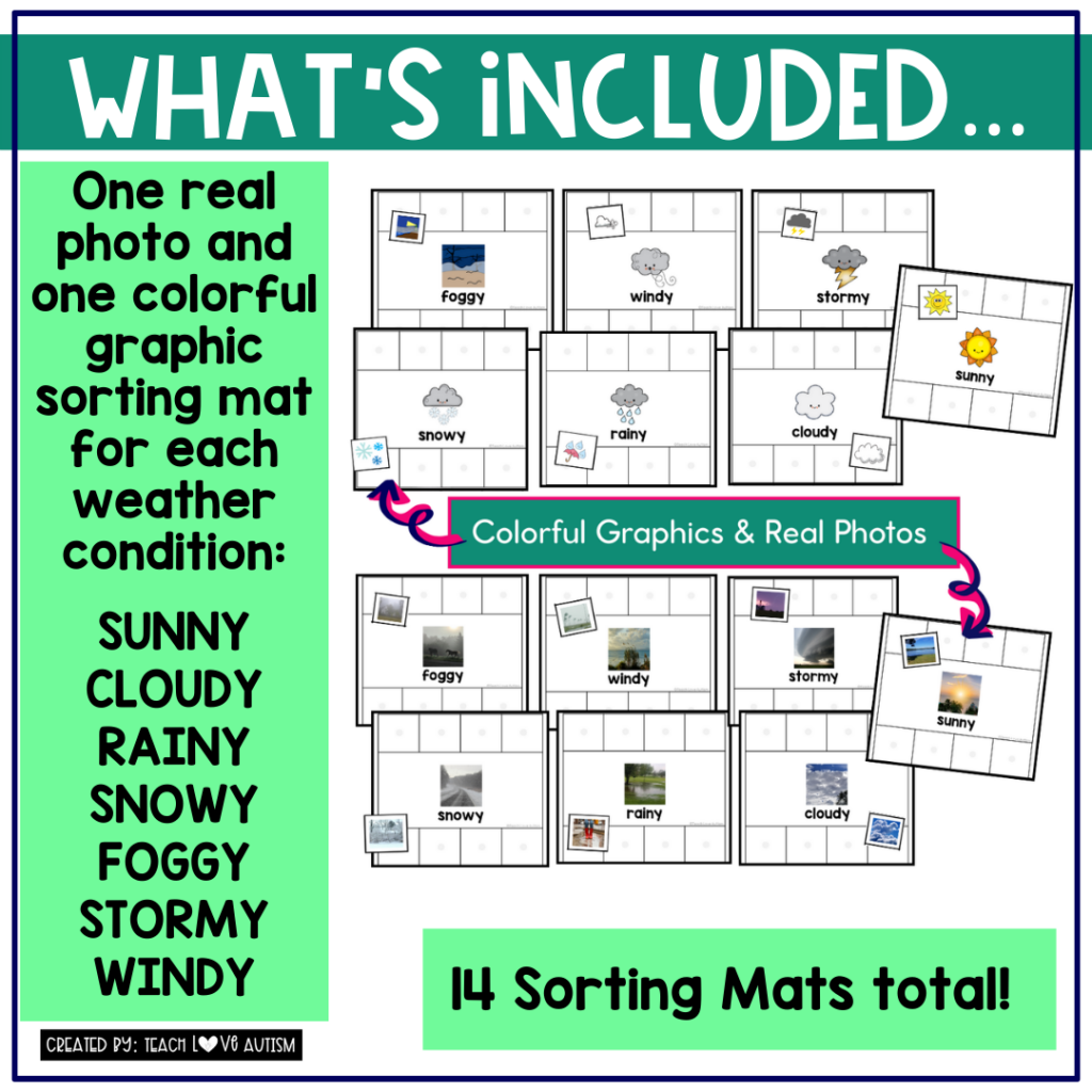 Weather Sorting Mats - Teach Love Autism